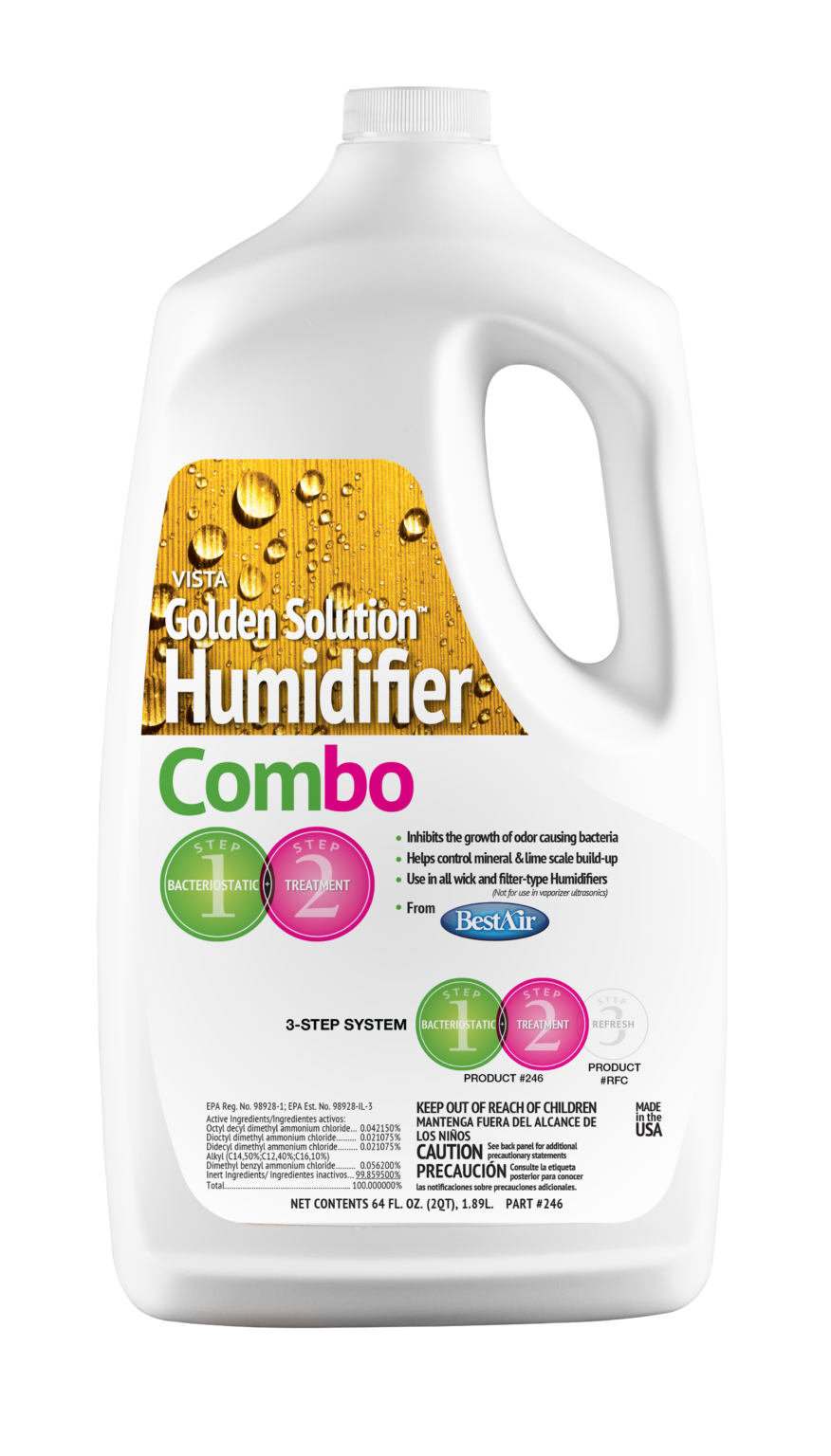 BestAir Golden Solutions Humidifier Combo, 64 FL. Oz. - BestAir